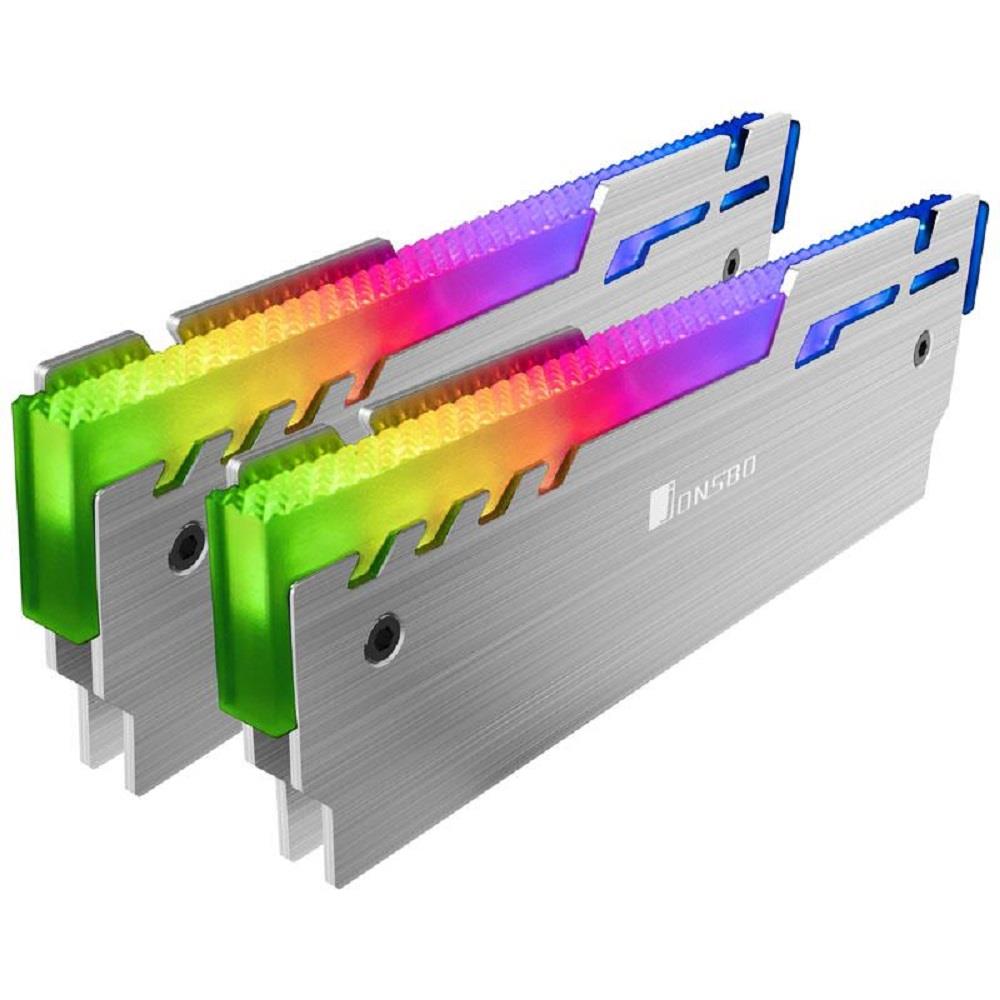 JONSBO NC-3 2X ARGB-RAM Cooler Aluminum Silver Addressable RGB Lighting ...